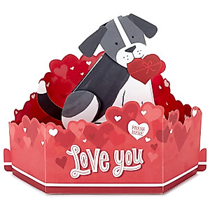 Hallmark Paper Wonder Pop Up Valentines Day Card with Sound and Motion (Dog)