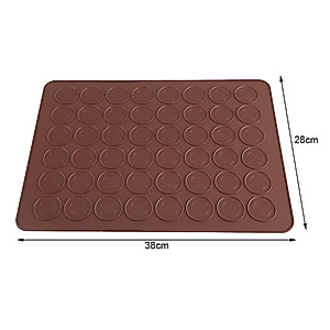Macaron Silicone Mat, 48 Capacity Silicone Sheet Mat Baking Cookies Pastry DIY Bakeware Decorating Tools for 1.5" Macarons Making, 15.4 x 11.2inch