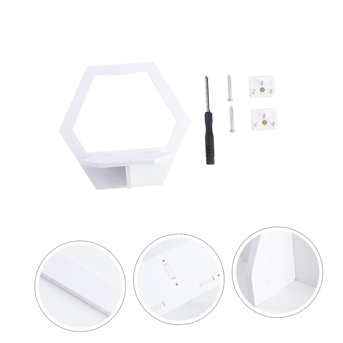 Cabilock 1pc Shelf Corner Shelves Square Plant Stand Jewelry Holder Plant Holder Decorative Floating Shelves Decorative Shelves Bedside Rack Rustic Wall Headboard Wall Hanging Plastic White