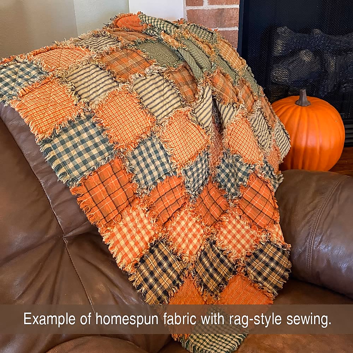 40 Autumn Spice Charm Pack, 5 inch Precut Cotton Homespun Fabric Squares by JCS