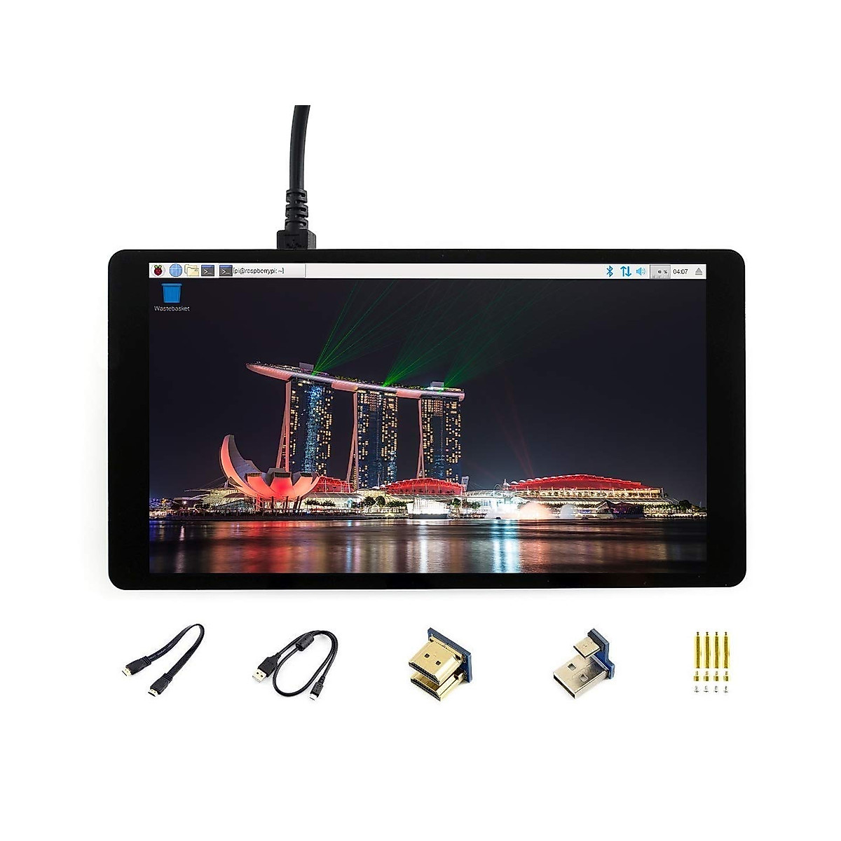 waveshare 5.5 inch HDMI AMOLED Display 1920x1080 Resolution Monitor Capacitive Touch Screen with Toughened Glass Cover for Raspberry Pi/Jetson Nano/PC Support Multi Systems