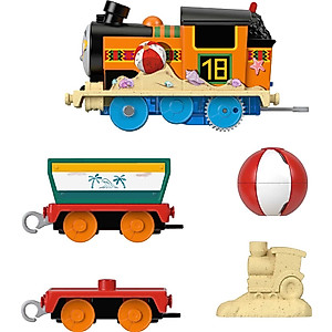 Thomas & Friends Motorized Toy Train Beachy Nia Battery-Powered Engine with Beach Ball Cargo for Preschool Kids Ages 3+ Years
