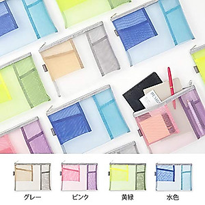 Midori 53346006 Pouch, Pen Case, Pen & Tool Pouch, Mesh, Pink