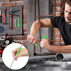 Zhehao 10 Pcs Pocket Screwdriver with Valve Core Removal Tools, Mini Screwdriver Set Small Dual Use Screwdriver Kit with Clip for Mechanics Electricians Electronic Technician Assembler（Green）