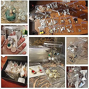 10 Pcs Clear Jewelry Zipper Bags, Clear PVC Self Seal Plastic Zipper Bags, Anti Tarnish and Anti Oxidizing Jewelry Self Seal Bags, Self Sealing Storage Bags for Necklace, Ring, Earring, Pills, Screws