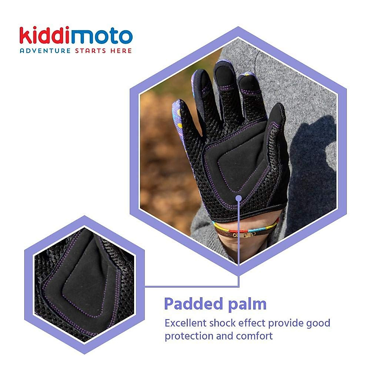 Kiddimoto Kids Cycling Gloves| Anti-Slip Kids Bike Gloves for Boys and Girls| Full Finger Kids Mountain Bike Gloves for BMX, MTB Riding, Gymnastics, Scooters, Skateboard, Rollerblade.