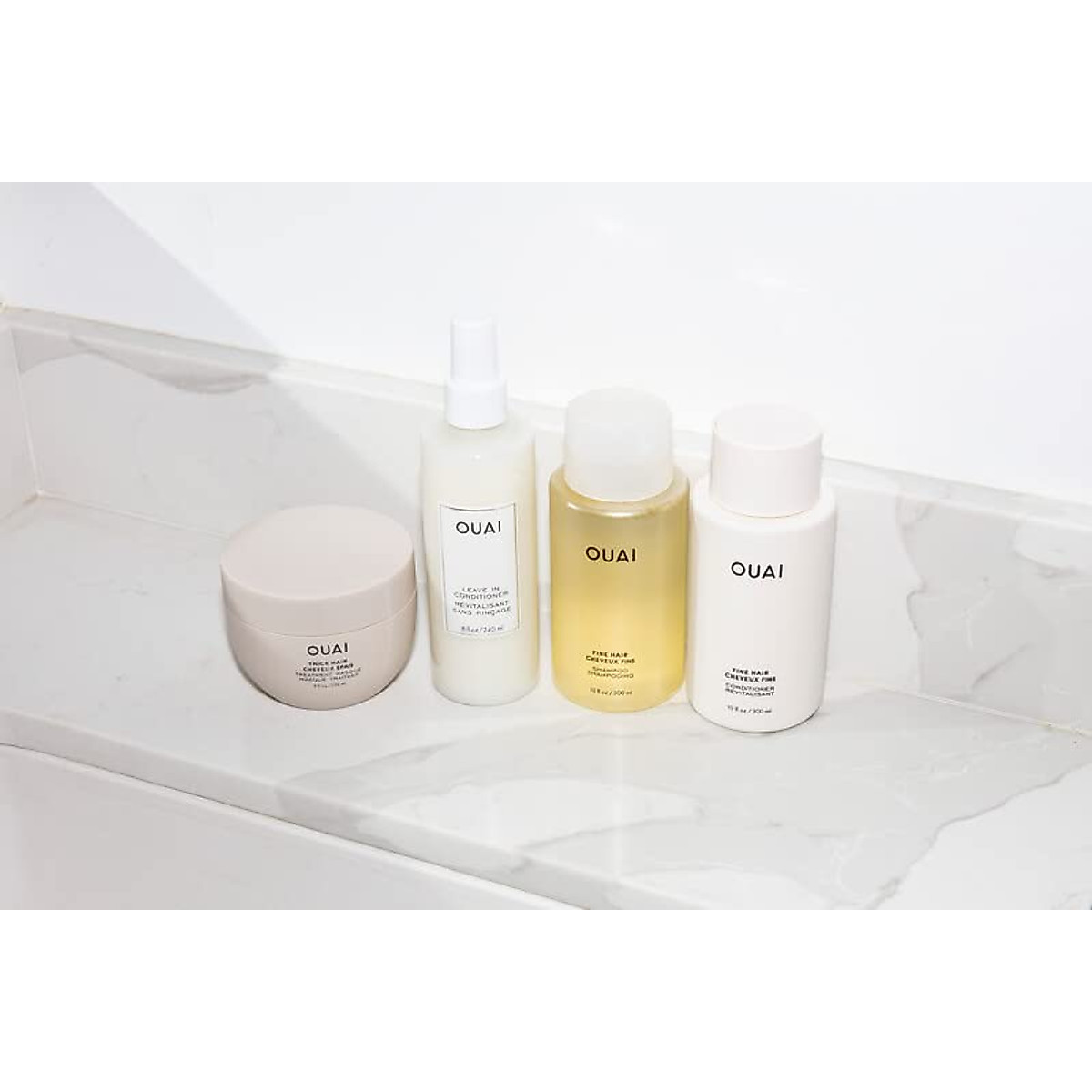 OUAI Fine/Medium Treatment Masque Full Size + Medium Shampoo + Medium Conditioner