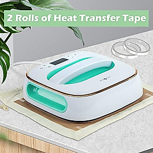 HTVRONT Heat Tape - 10mm X 33m Heat Resistant Tape 2 Rolls Heat Transfer Tape, No Residue Heat Sublimation Tape, Heat Tape for Sublimation, Heat Press, HTV Clear Heat Tape