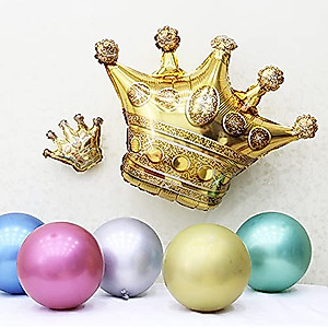 8Pcs Gold Crown Foil Balloons Party Decorations.Wedding Bridal Shower Marriage Engagement Party Supplies
