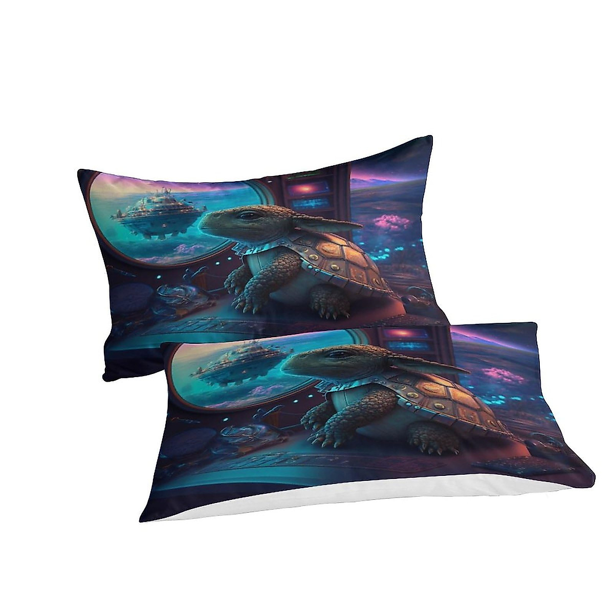 GEEYOU Turtle Navy1 Quilt Cover Duvet Cover Comforter Covers 3D Print for Teens and Adults with Zipper Closure Soft Microfiber with Pillow Cases Bedding Set 3 Pieces Twin（173x218cm）