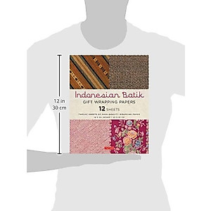 Indonesian Batik Gift Wrapping Papers - 12 Sheets: 18 x 24 inch (45 x 61 cm) Wrapping Paper