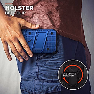 ZIZO Bolt Series iPhone 11 Pro Case - Heavy-Duty Military-Grade Drop Protection w/Kickstand Included Belt Clip Holster Tempered Glass Lanyard - Blue