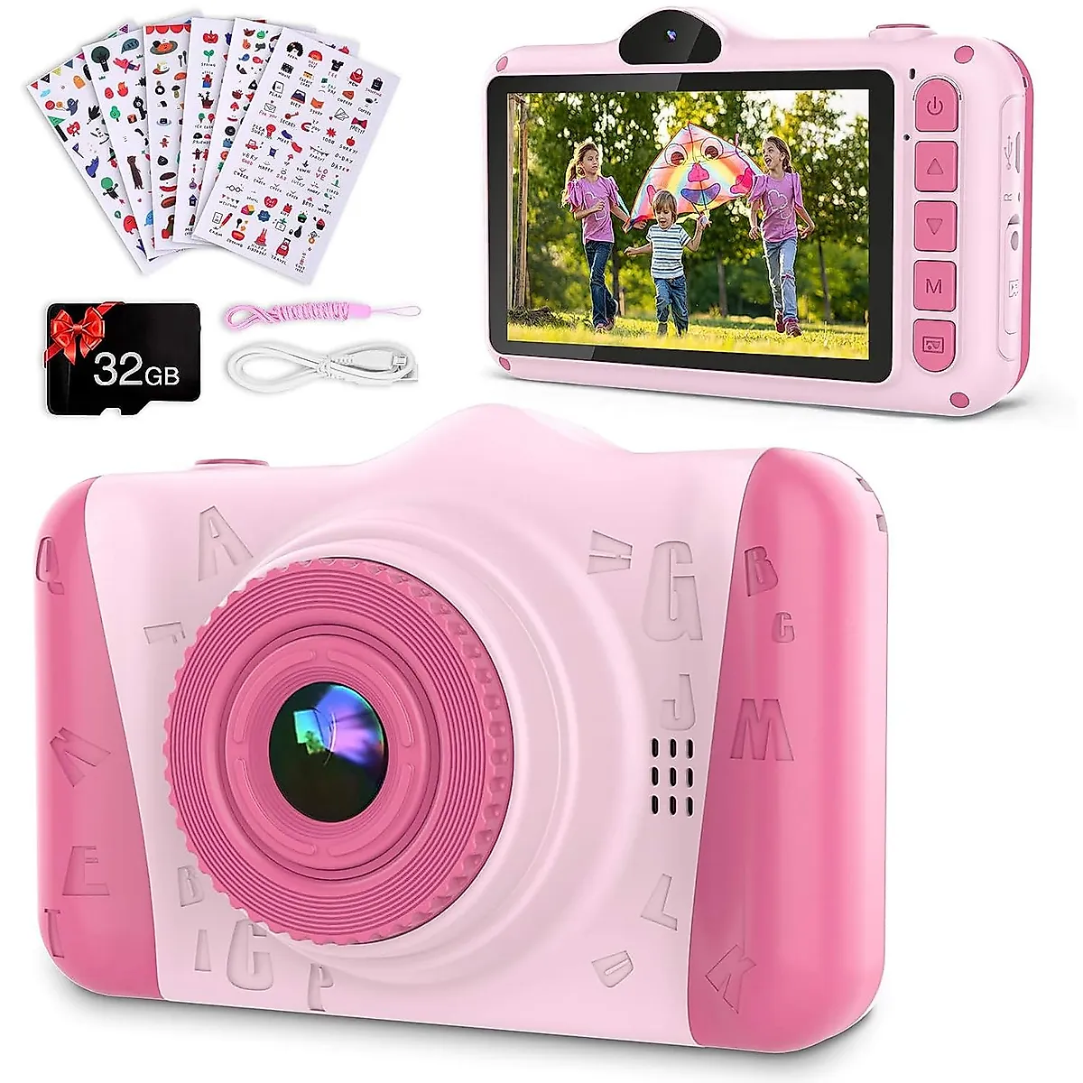 Coolwill Kids Camera for Kids 3-10 Year Olds, 12MP HD Kids Digital Camera with 3.5'' Large Screen & 8X Digital Zoom, Children Camera Toys for Boys Girls with 32G TF Card, Kids Birthday Gifts