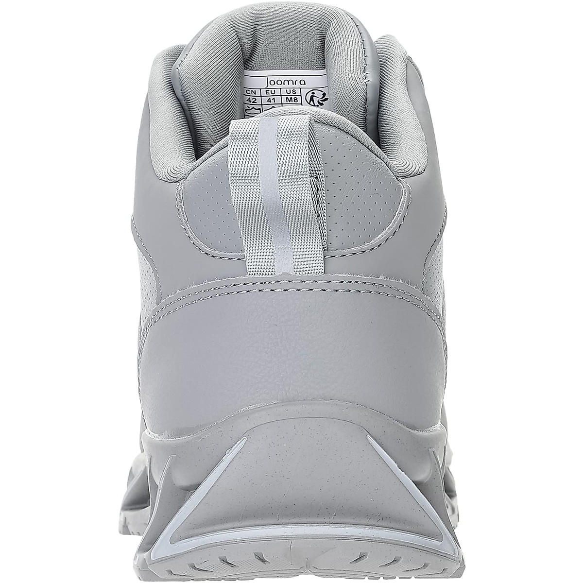 Joomra Men's Fashion Sneakers for Walking Jogging Travel Lace High Top Cushion Blade Casual Athletic Tennis Shoes Grey Size 12