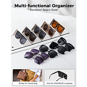 Simplelement Travel Sunglasses Organizer, Sunglass Travel Case for Multiple Pairs, Portable Glasses Travel Case Organizer