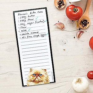 Curious Cats Magnetic To Do List Notepads (3 Pack); Grocery Shopping List Magnet Pad for Fridge; Magnetic Paper Pad for Reminders, Memo Pad and Scratch Pad; Cute Cat Designs | 50 Sheets per Note Pad