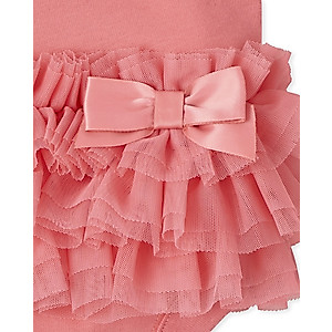 The Children's Place Baby Girls Short Sleeve 100% Cotton Tutu Bodysuit 2-Pack, red and Mint, 0-3 Months