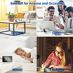 XDL-POWER Hidden Camera Clock 1080p WiFi Spy Camera 3 in 1 Nanny Cam with Night Vision,Dual Alarm Clocks,Room Thermometer,Motion Detection Alert,Loop Recording