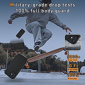 Xmon Magnetic Case for iPhone 11 Case [MIL-Grade Drop Tested & Compatible with MagSafe] Tempered Glass Screen Protector with Camera Lens Protector Phone Case Cover for Apple iPhone 11 (Black)