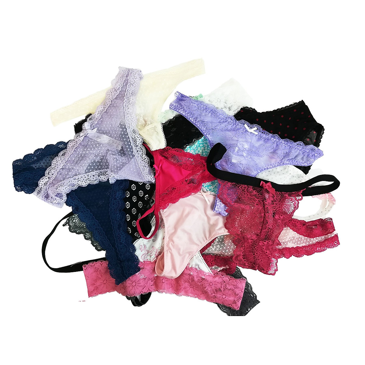 jooniyaa Women Variety of Underwear Pack T-Back Thong G-String Panties（20pcs,L）
