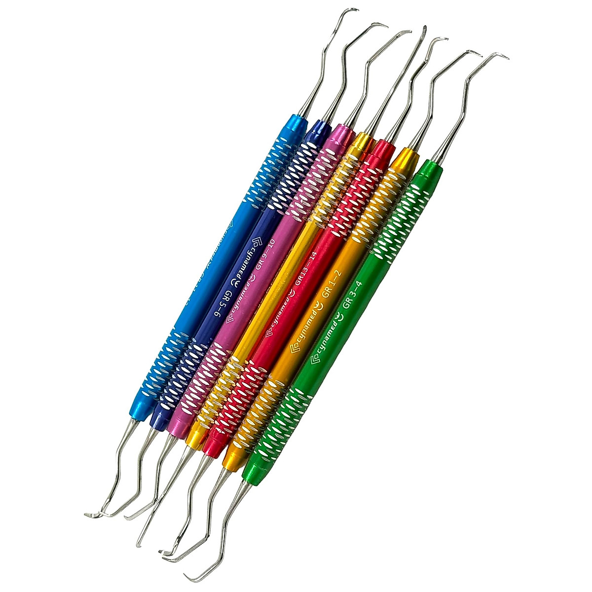 7PC HIGH Grade Gracey Curette Scaler Multicolor PERIODONTAL Dental Instruments (CYNAMED)
