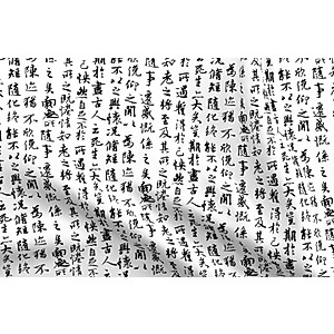 Spoonflower Fabric - Ancient Chinese Characters Small Asian Writing Language Letters Printed on Petal Signature Cotton Fabric by The Yard - Sewing Quilting Apparel Crafts Decor
