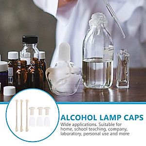 18pcs Lamp Accessories Wick Ceramic Holder Tiki Torch Wicks Oil Lantern Caps Burner Kit Tiki Torch Wick Replacement Tiki Wick Rope Plastic Cap Lamps