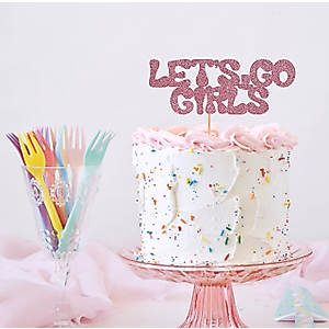 Let’s Go Girls Bachelorette Cake Toppers - Wedding Party Decorations, Bridal Shower Decoration, Bachelorette Party Scene Photo Props, Nashlorette Girls Theme Garland, Be Eengagement Shower Favor