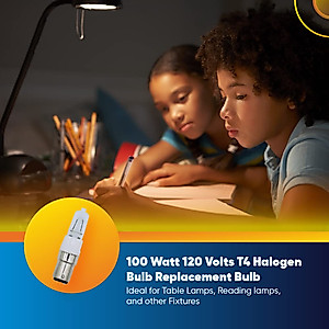 T4 Halogen Bulb 100W 120V Replacement for Sylvania 100Q/CL/DC/64475/Osram 120V by Technical Precision - BA15D Double Contact Bayonet base - 2900K - 2000 Hours Rated Life - 1500 Lumens - Clear - 1 Pack