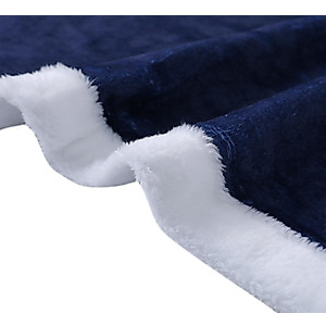 Zevrez Whale Blanket Navy Blue Whales Throw Blanket Flannel Fleece Sea Whale Pattern Blankets Whale Gifts and Decor for Sea and Whale Lovers (Whale 2, 48"x60")