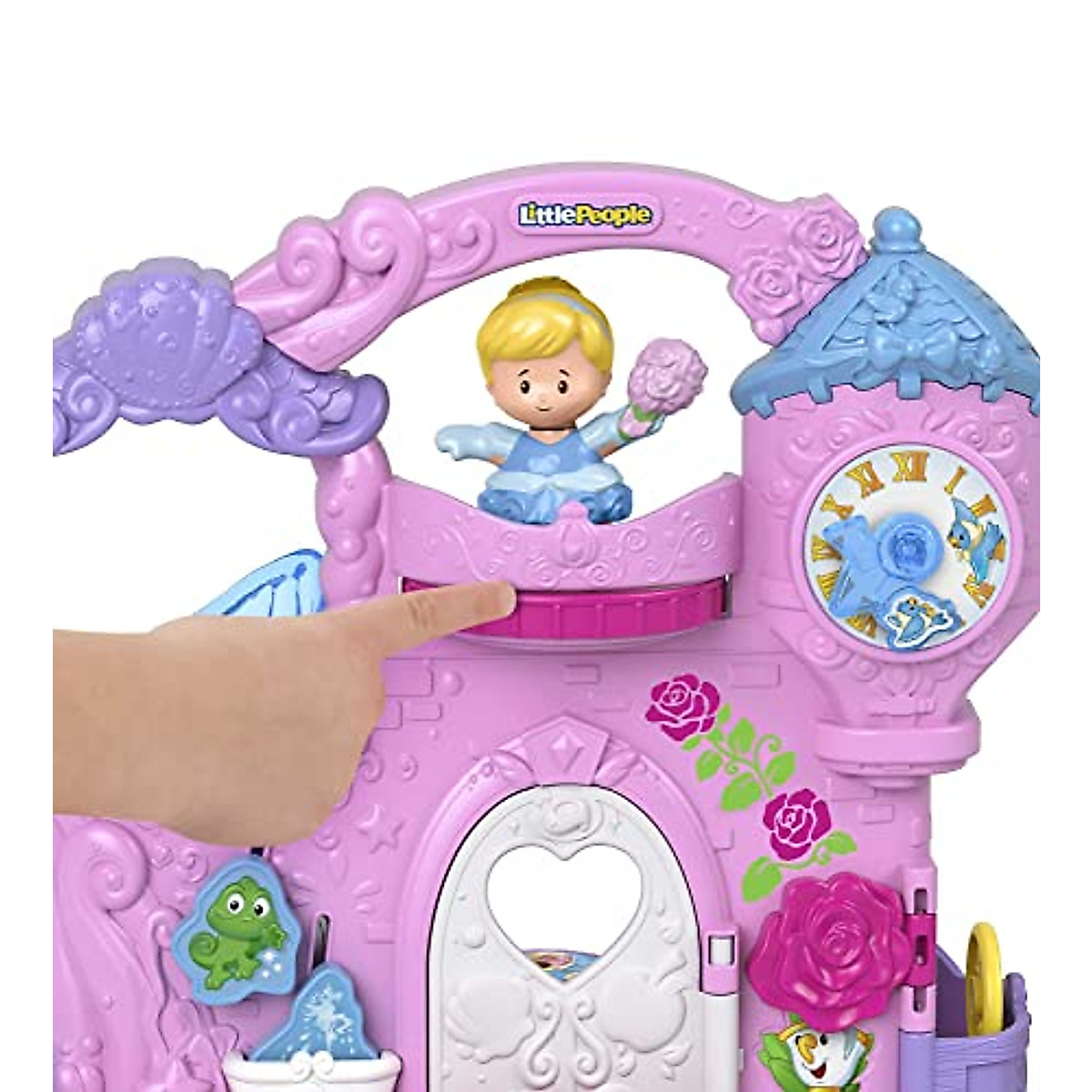 Disney Princess Toddler Toy Little People Play & Go Castle Portable Playset with Ariel & Cinderella Figures for Ages 18+ Months