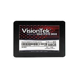 VisionTek PRO XTS 7mm 2.5 Inch SATA III SSD - 500GB - Desktops, Laptops, Mac Systems