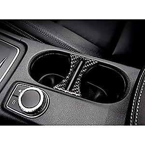 Xotic Tech Water Cup Holder Panel Cover Trim, Real Carbon Fiber, Compatible with Mercedes Benz A180 CLA180 CLA200 CLA250 GLA180 GLA200 GLA250 2.95"
