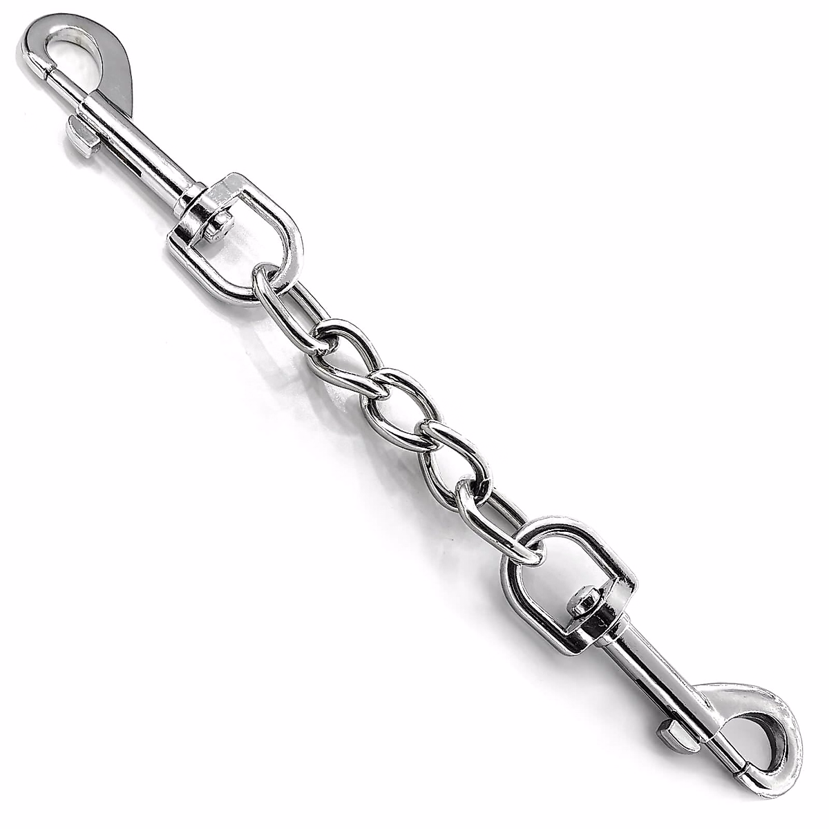 Dog Collar Backup Strap,Harness to Collar Safety Clip, Metal Stainless Steel Chain Leash Safety Strap, Escape Proof Safety Attachment for Dog, safeties, Backup, Connector. (8 Inches)