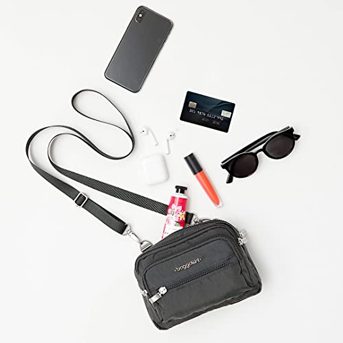 Baggallini womens Triple Zip Bagg Convertible Cross Body, Beach, One Size US