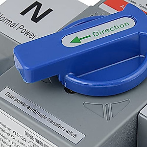 genmine Generator Transfer Switch, Mini Dual Power Automatic Transfer Switches Self Cast Conversion 110V, Generator Changeover Switch 50HZ/60HZ (2P 63A Blue)