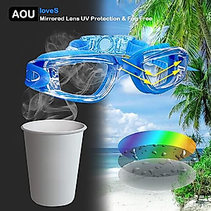 Aouloves Kids Swim Goggles 2 Pack,Anti Fog No Leaking Clear Vision Water Pool Swimming Goggles for Age 3-9