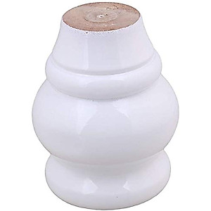 Mysummer 4PCS Solid Wood Furniture Legs White Finished Turned Wood Sofa Legs 3.54" Tall Furniture Legs Bun Feet for Cabinet Sofa Ottoman TV Stand Loveseat Dresser