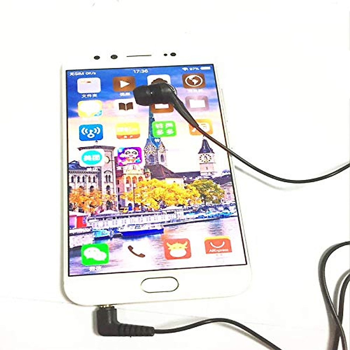 LINHUIPAD K2 Single-Side Earphone Economical Mono Earbuds in Ear Noise Isolating Headphone,3.5mm Plug Reinforced Cord Compatible Android Smartphones MP3 Players