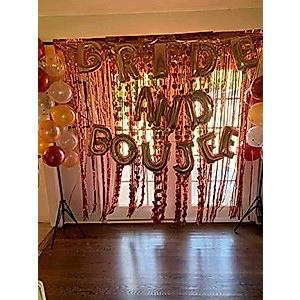 JeVenis Bride And Boujee Bachelorette Party Decor Bach Party Decorations Bride and Boujee Banner Diamond Ring Champagne Glass Balloons Champagne Bottle Balloon
