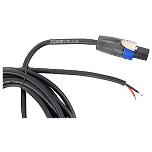 Rockville RHC20 20 Foot Speakon to Bare Wire Speaker Cable,16 Gauge,100% Copper,Black