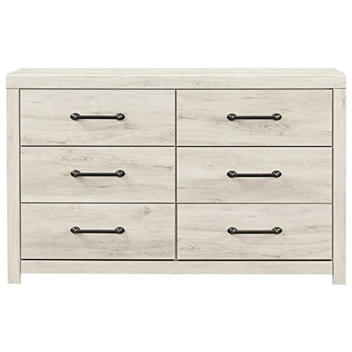Signature Design by Ashley Cambeck Farmhouse Industrial 6 Drawer Dresser, Whitewash