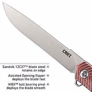 CRKT Stylus Everyday Carry, Plain Edge Blade, Liner Lock, Aluminum Handle, Pocket Clip K820BXP