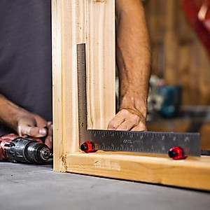 2PCS Stair Gauges for Framing Square, Layout Stringer Jigs Rafter Block, with Knurled Thumbscrew, Red Anodize Aluminum Alloy