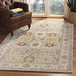 SAFAVIEH Heritage Collection 9' x 12' Light Grey/Grey HG734C Handmade Traditional Oriental Premium Wool Area Rug