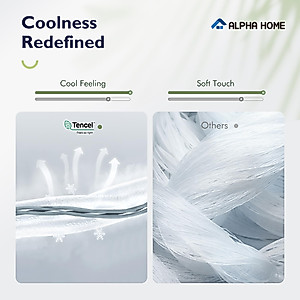 ALPHA HOME Duvet Cover Set King Size, 100% Tencel Lyocell, Luxury and Silky Soft Bedding Cover Set Cooling Duvet Cover Set for Hot Sleepers (1 Duvet Cover, 2 Pillowcases)