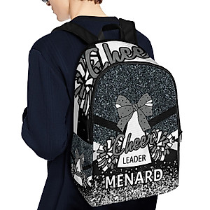 SunFancy Personalized Kid Bag Backpack,Cheerleader Black Custom Kid's Schook Bag Bookbag for Boy Girl Teen Children