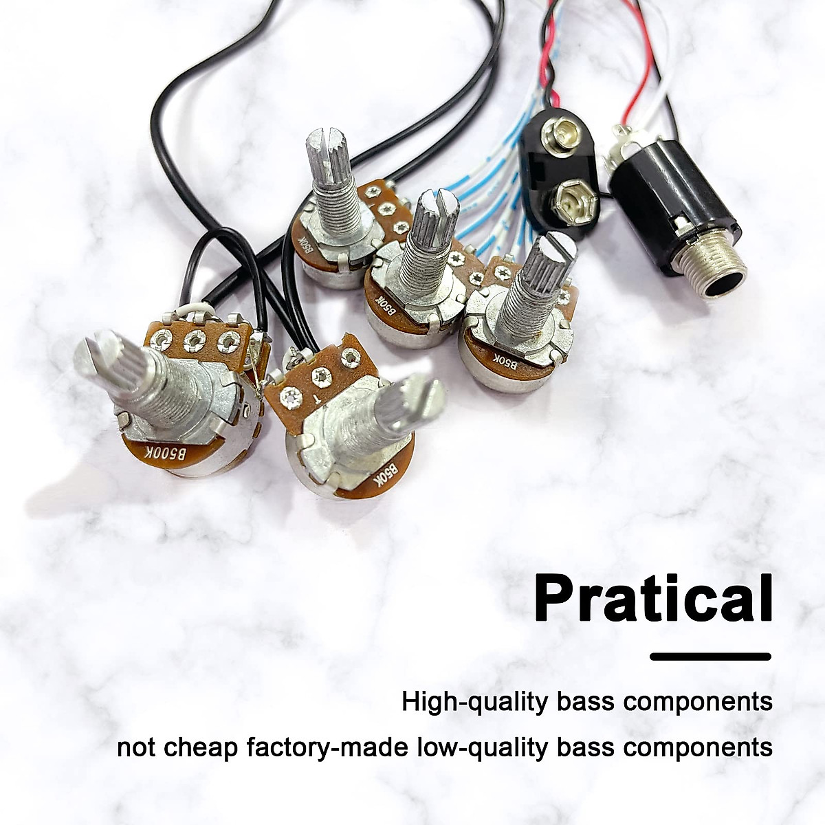 SAPHUE Pre-wired 3 Band Active Bass Circuit Active,EQ Equalizer Electric Bass Preamp Circuit