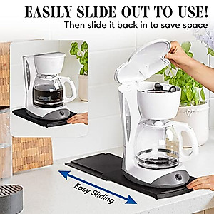 COMFECTO Multiuse Handy Caddy Sliding Tray, ABS Base Smooth Rolling Wheels Stand, 12 inches in Black