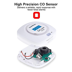 3 Packs Carbon Monoxide Detectors - Hembisen CO Alarm Detector Monitor Battery Operated with Digital Display for House Kitchen Restaurant Hotel Office